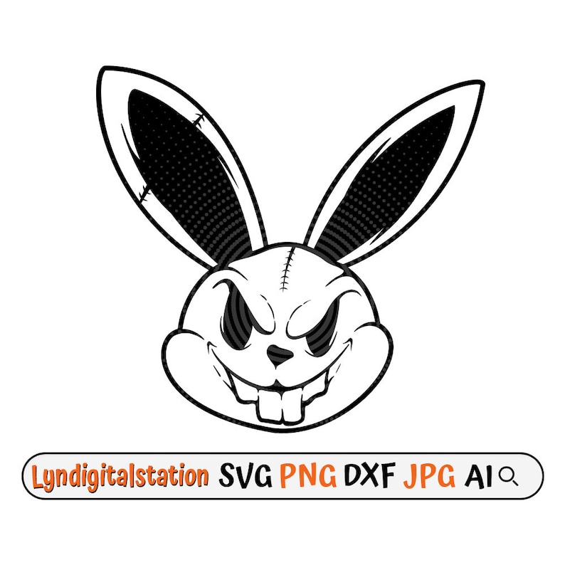 Zombie Rabbit Head Svg Zombie Bunny Head Clipart Halloween - Etsy