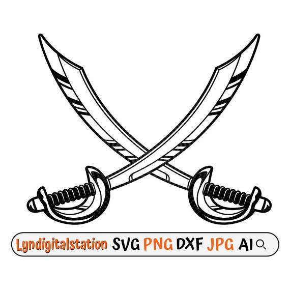 Sword Logo Svg Svg Cutlass Svg Pirate Sword Svg Sword Etsy
