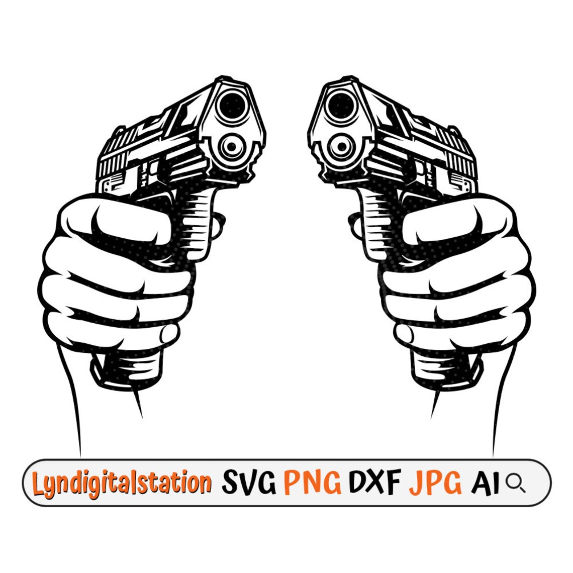 Hand With Gun Svg 2 Hands Holding Gun Clipart Pistol Cut - Etsy