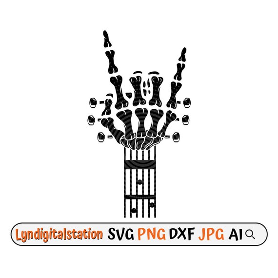 Rock On Skeleton Hand Stencil
