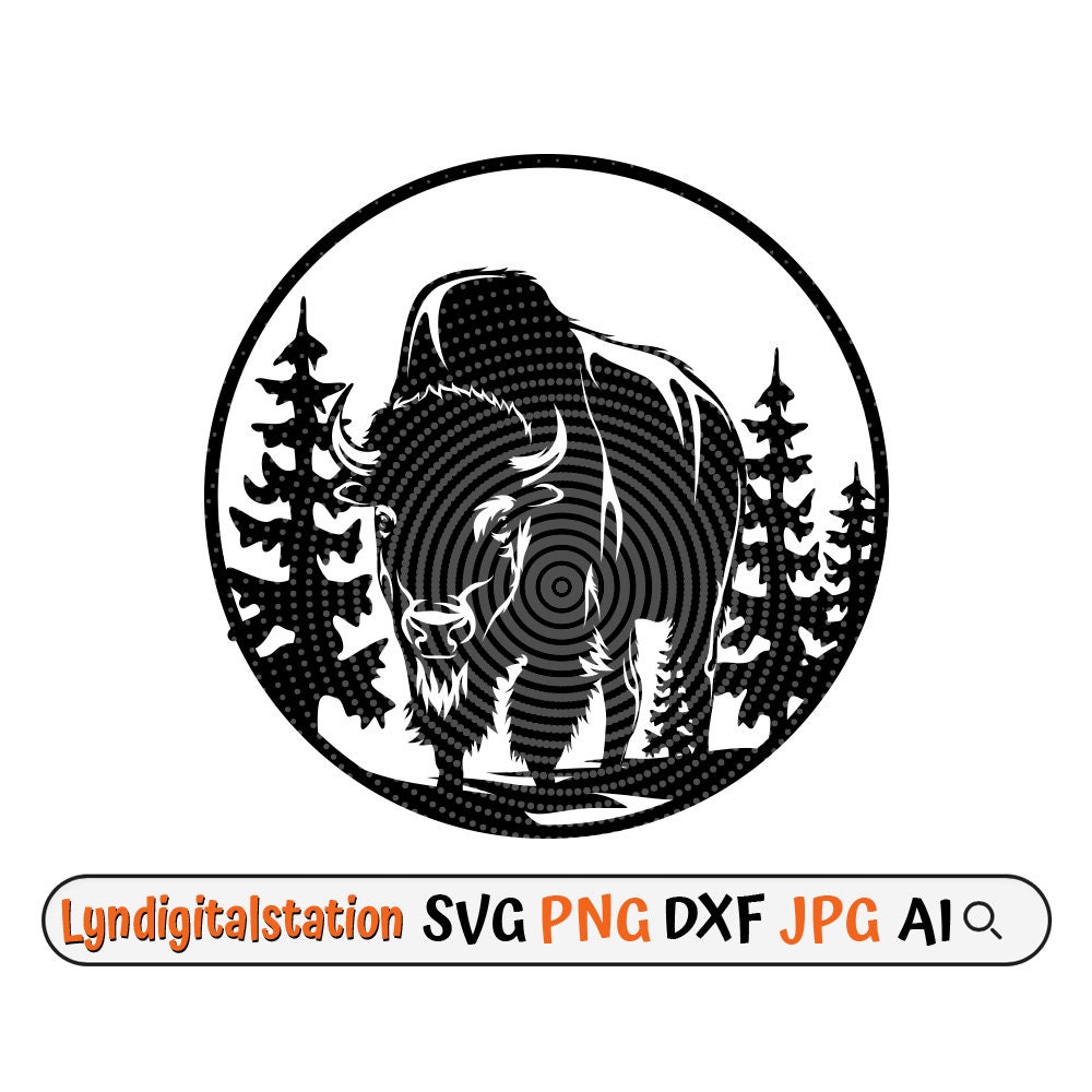 Buffalo Scene Svg | Buffalo Clipart | Camp Life Cut File | Campers Gift ...