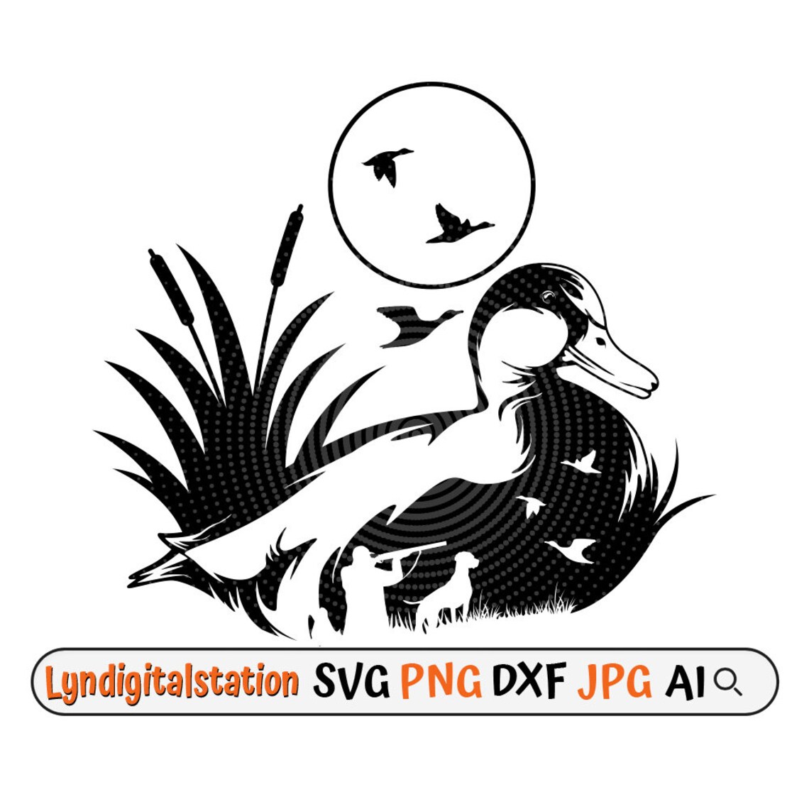 Duck Svg |hunter Clipart |outdoor Hunting Cut File | Hunting Scene ...