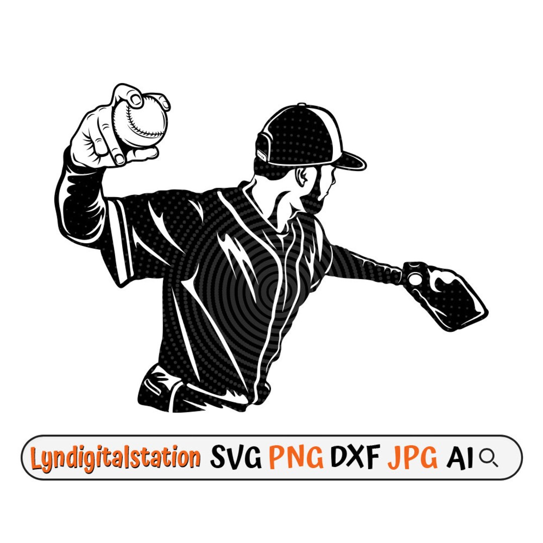 Baseball Pitcher Svg | Baseball Player Clipart | Baseball Game Cut File ...
