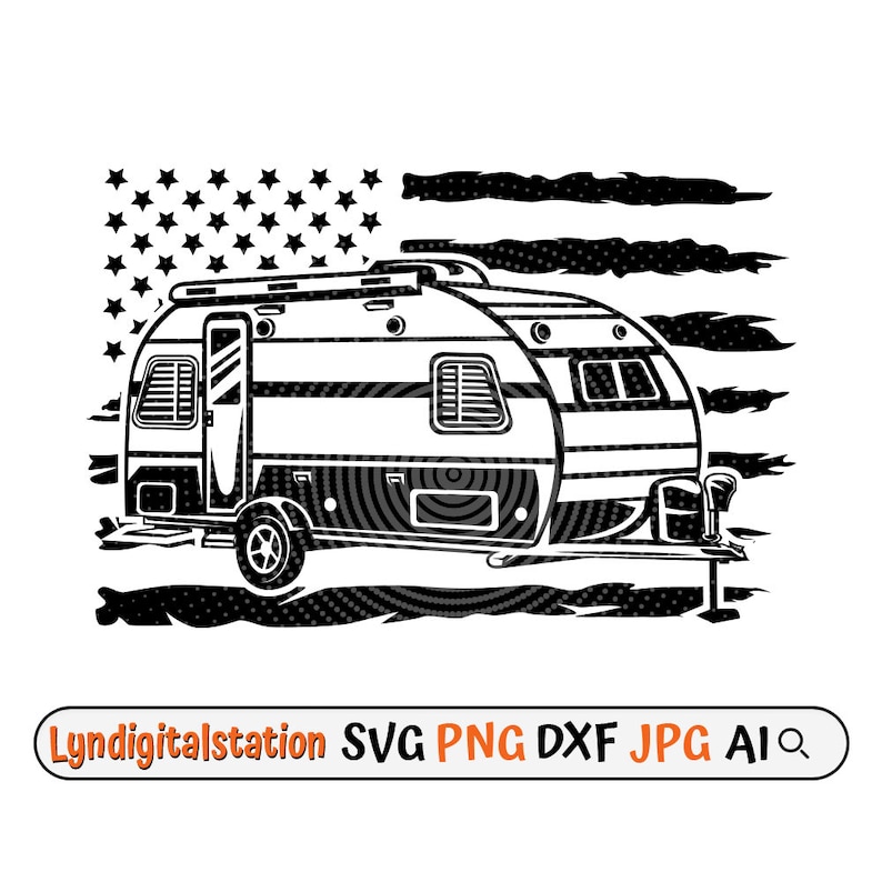 US Camping Van Svg Outdoor Caravan Clipart Camper Cut File - Etsy