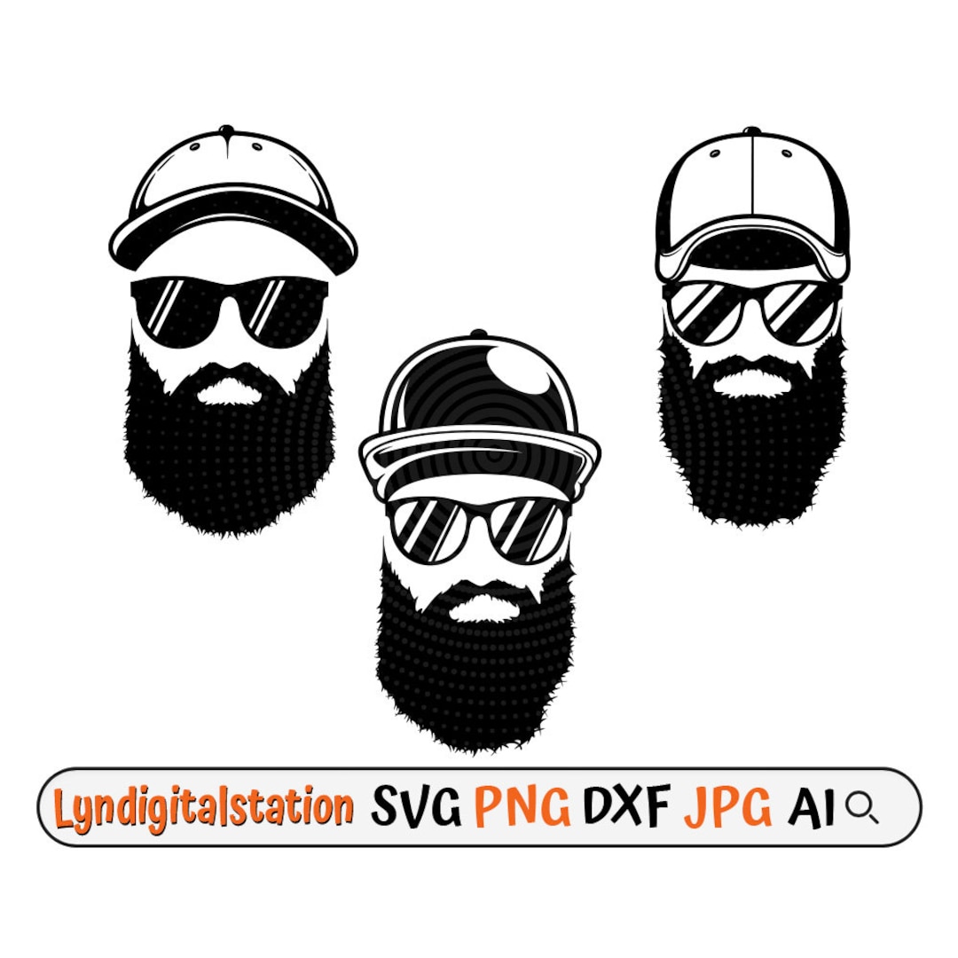 Beard Man Svg | 3 Beard Men Clipart | Sunglasses Cut File | Dadlife ...