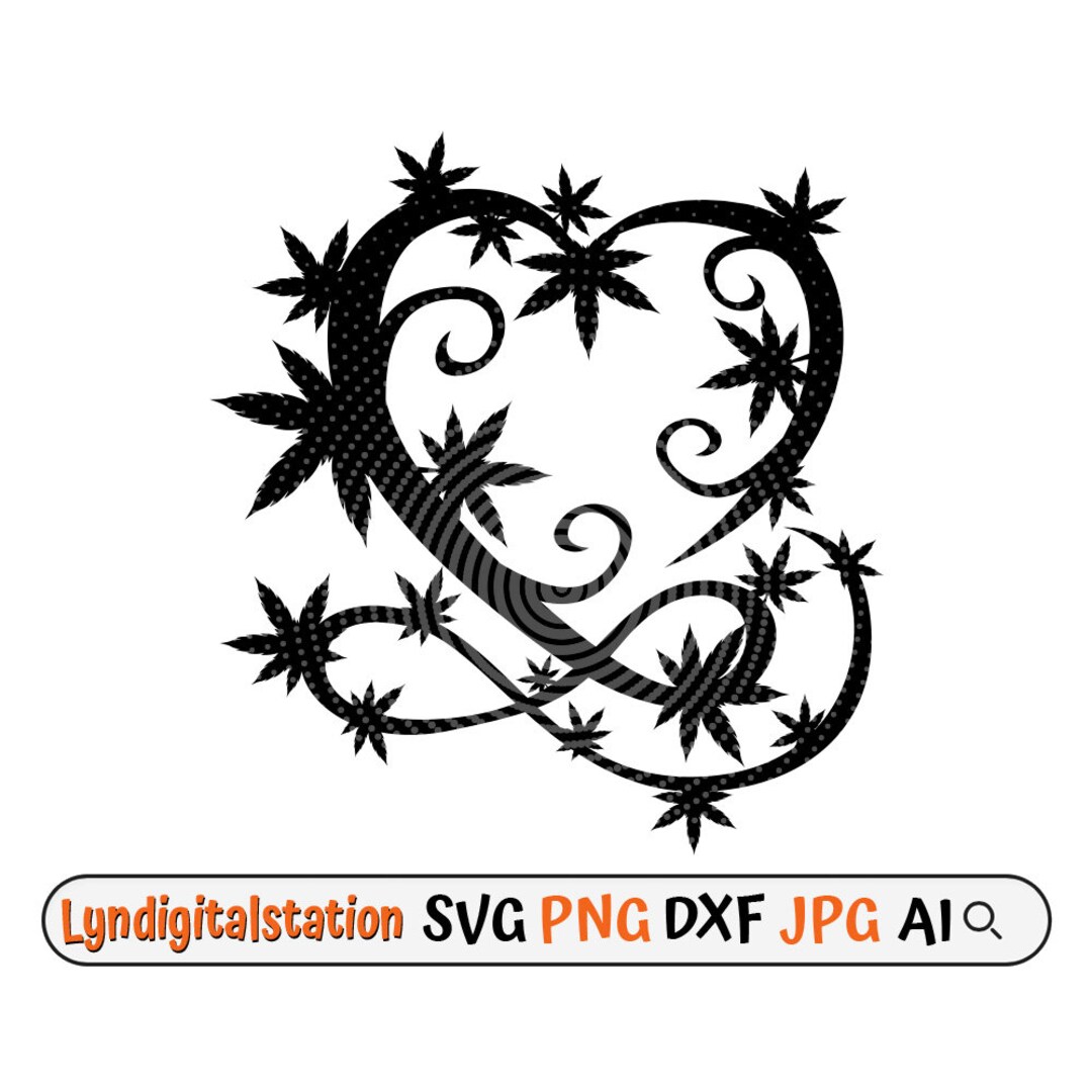 Cannabis Heart Svg | Heart Shaped Weed Clipart | Cannabis Cut File ...