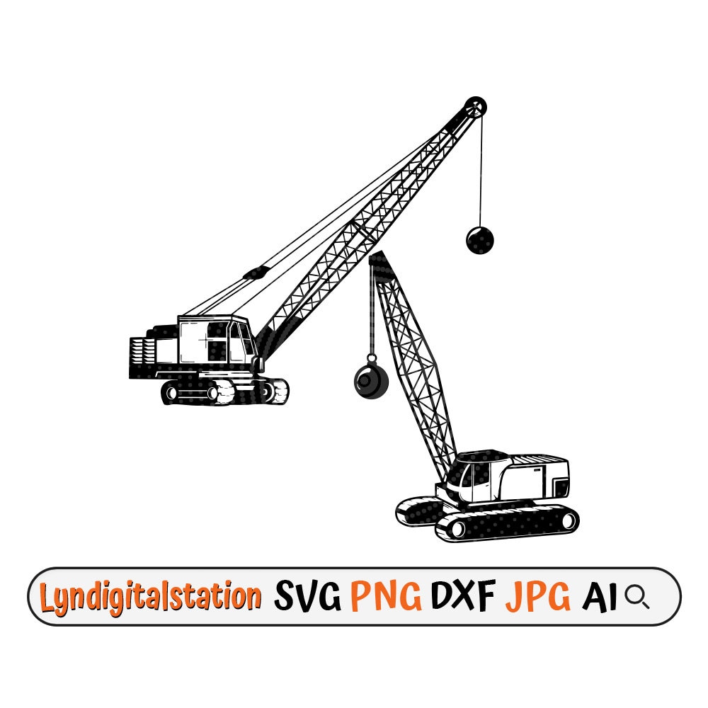 Wrecking Ball Crane Svg Construction Clipart Heavy Ball Cut File Crane ...