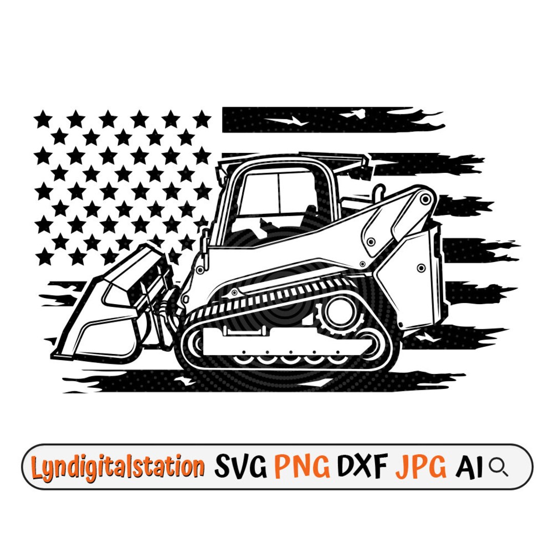 US Track Skid Steer Svg | Construction Vehicle Clipart | Heavy ...