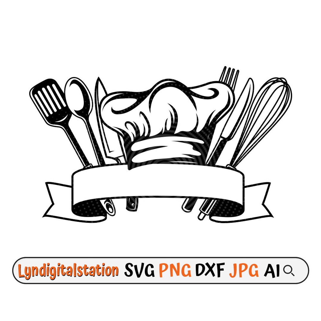 Chef Tools Svg | Restaurant Clipart | Cooking Utensils Cut File | Chef ...