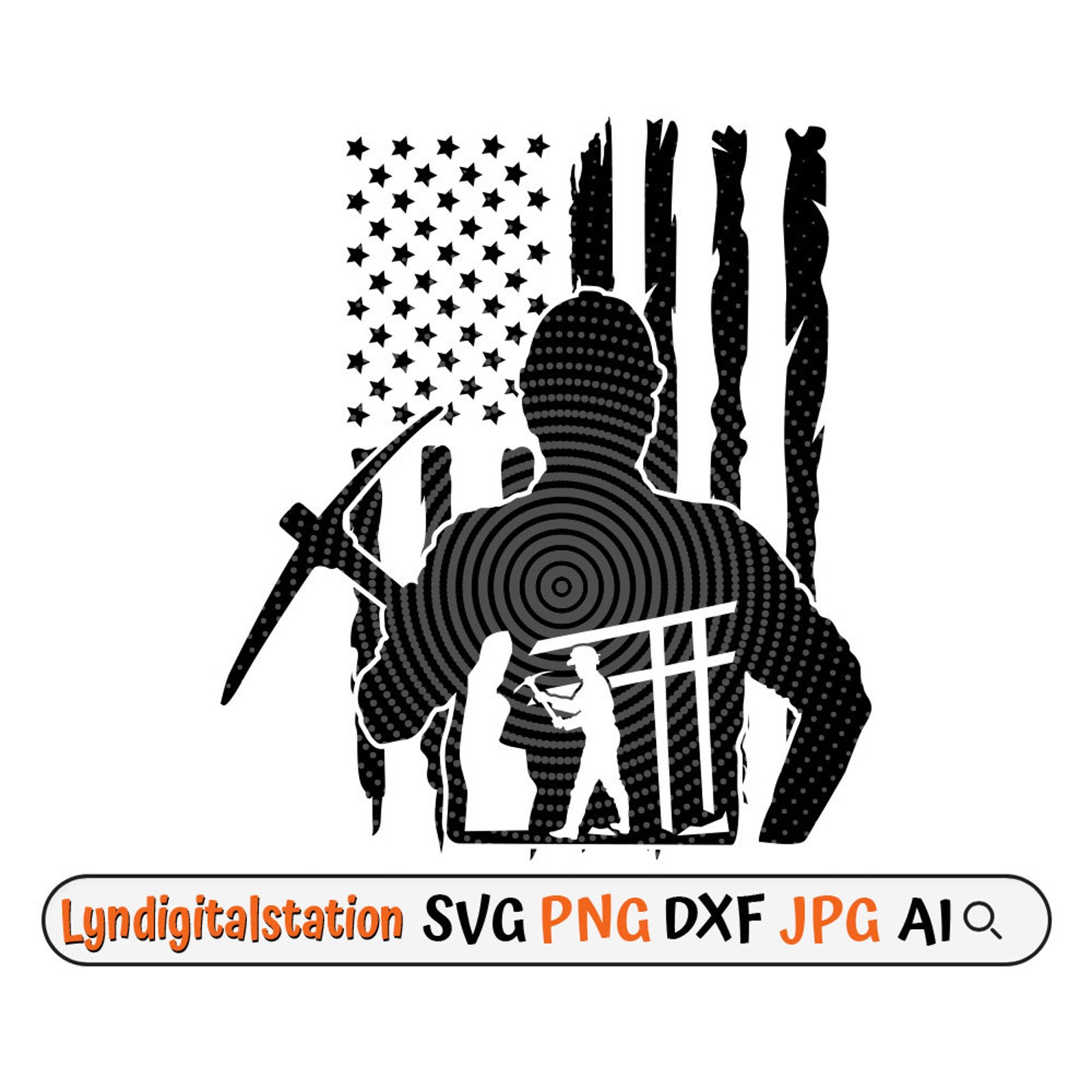 US Miner Svg Mining Clipart Mining Dad Cut File Mining Life Stencil USA ...