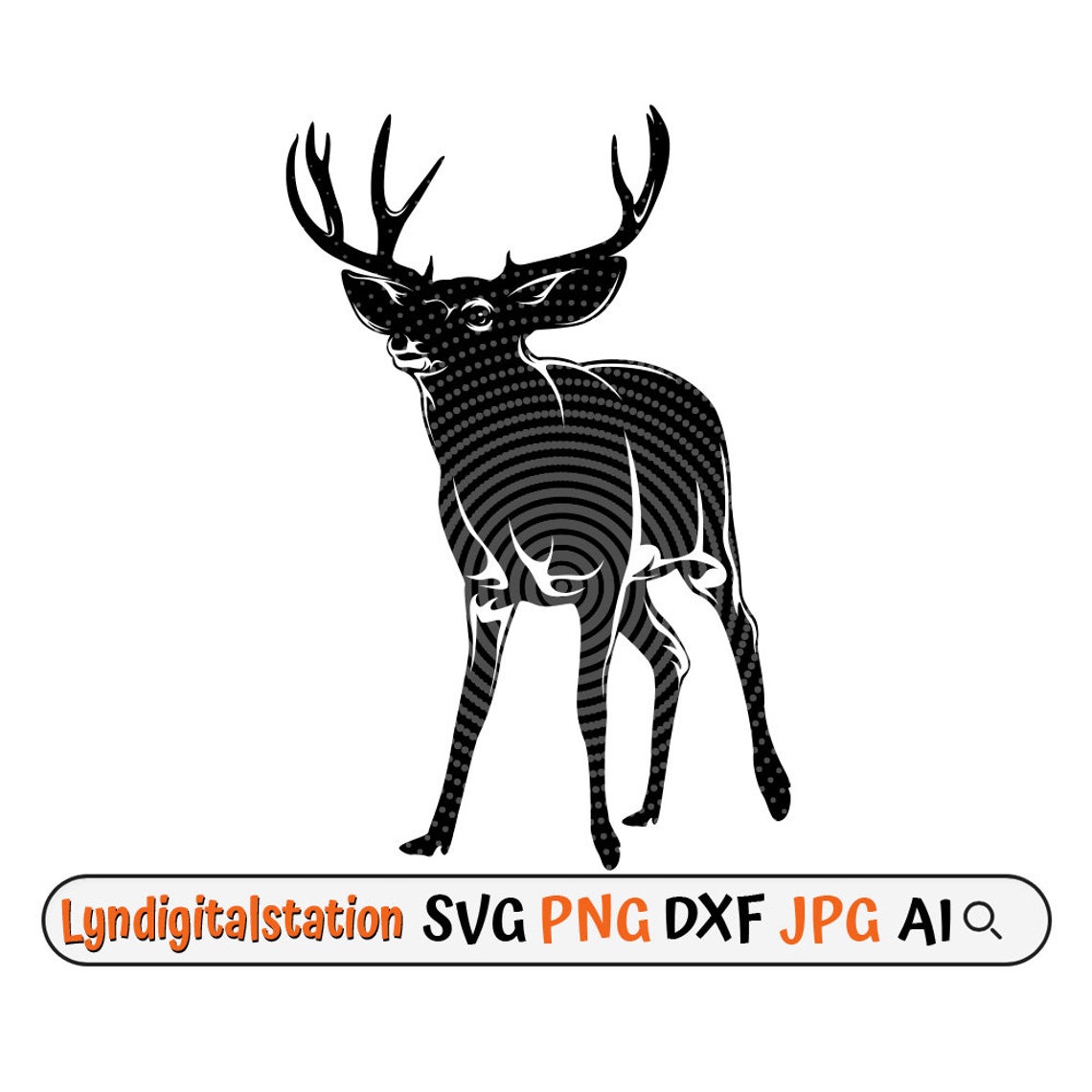 Deer Svg | Stag Clipart | Doe Cut File | Buck Stencil | Antler T-shirt ...