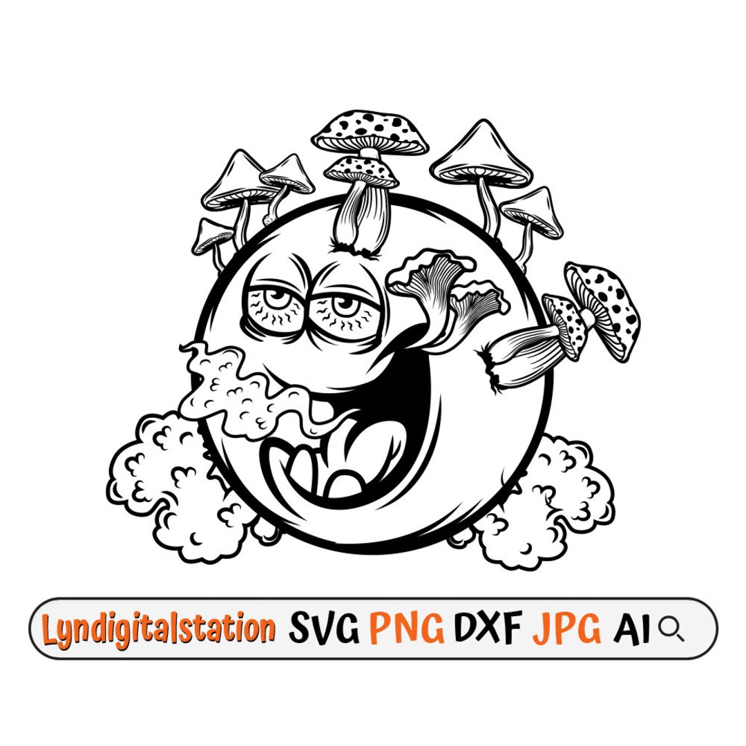 Champignon Weed Svg | Clipart de fumer de l'herbe aux champignons ...