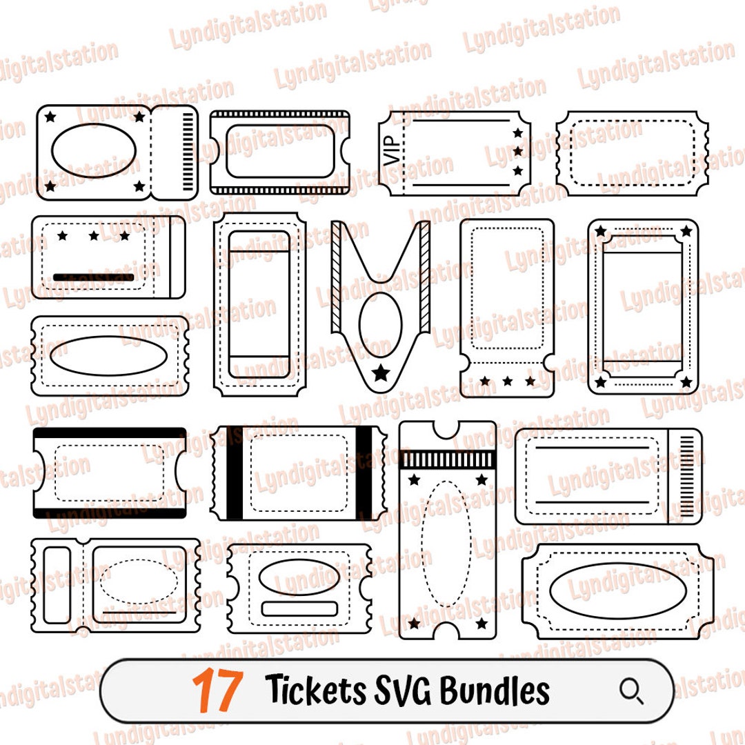 Ticket Bundles Svg | Cinema Ticket Clipart | Coupon Cut File | Movie ...