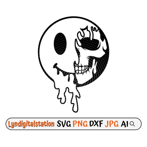 Dripping Skull Svg - Etsy