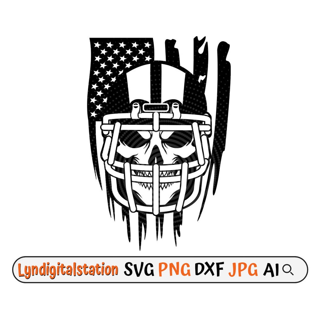 US Football Skull Svg | Football Helmet Skull Clipart | Halloween Cut ...