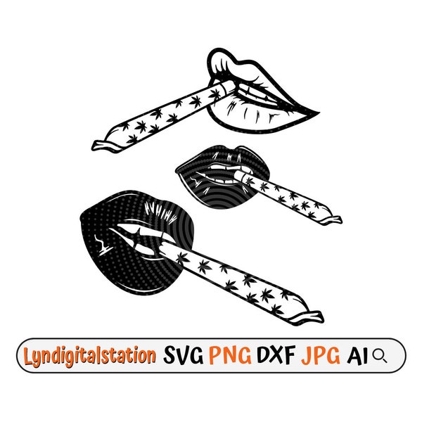 Lips With Blunt Svg - Etsy