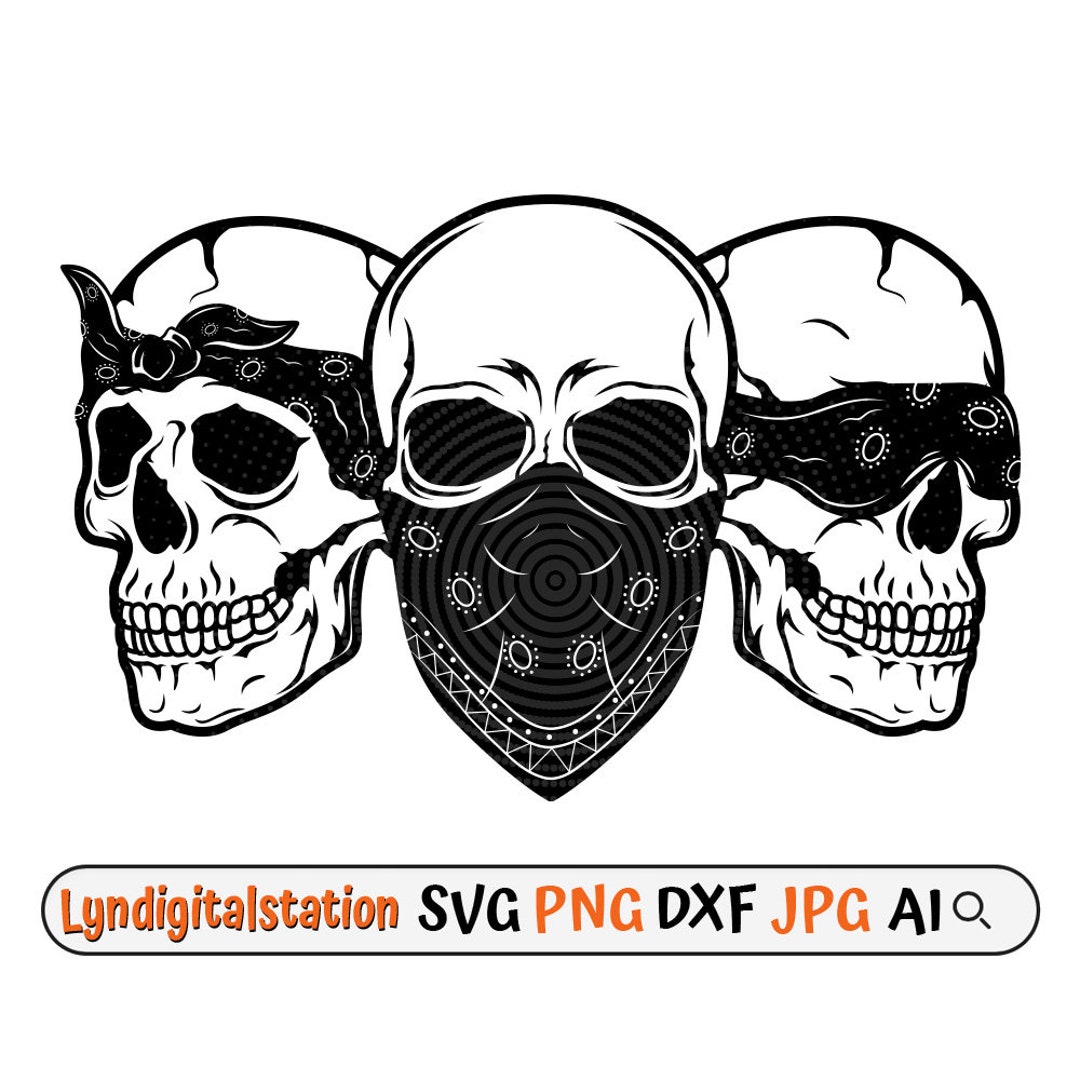 Hear Speak See Skull Svg | Skull Clipart | Skeleton Head Cut File ...