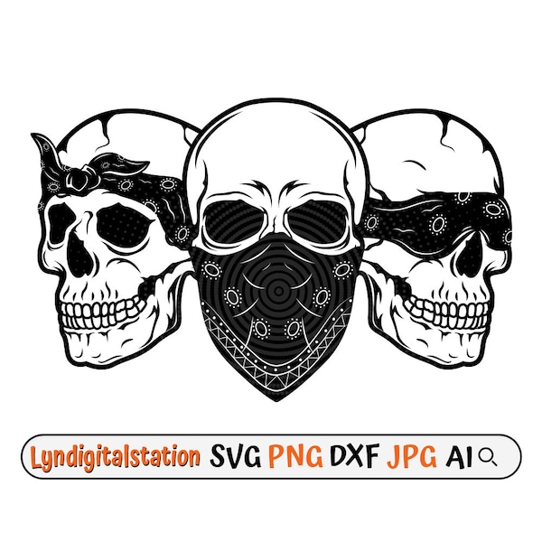 Skull Hear No Evil See No Evil Speak No Evil Png Etsy Uk