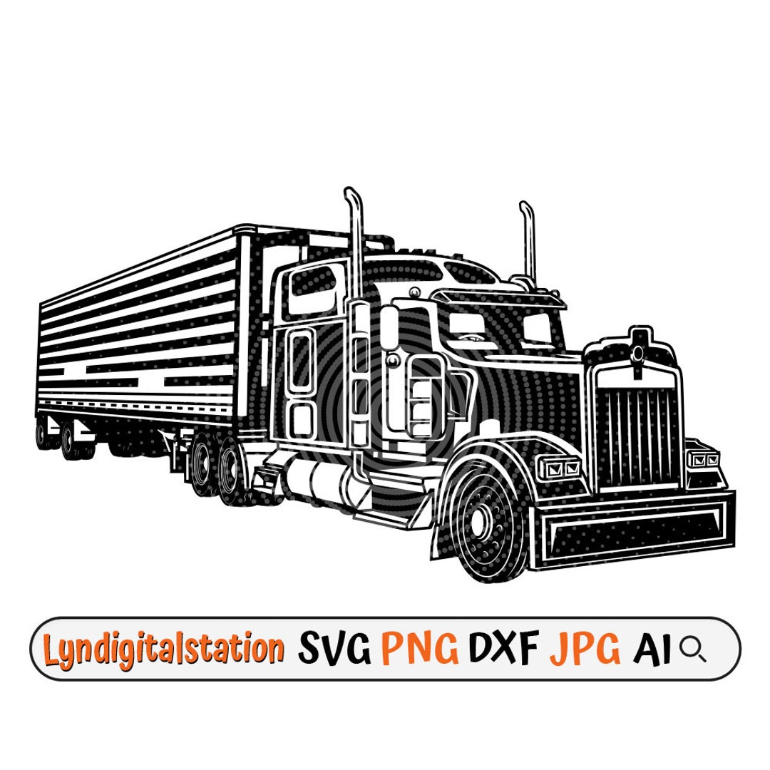 Semi Truck Svg | Semi Truck Clipart | Truck Driver Cut File | 18 ...