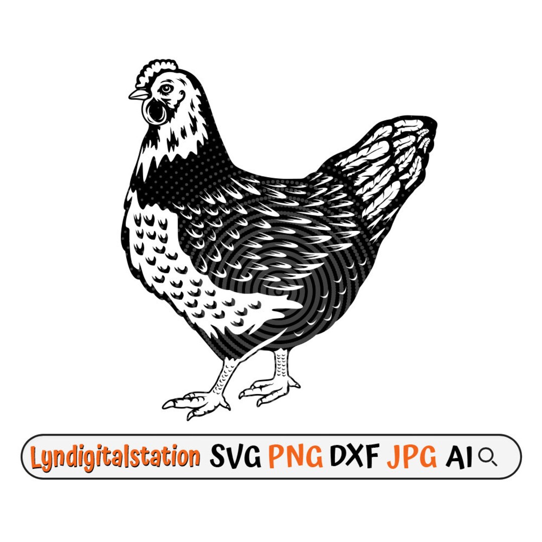 Chicken Svg Domestic Animal Clipart Farm Animal Cut File Poultry ...