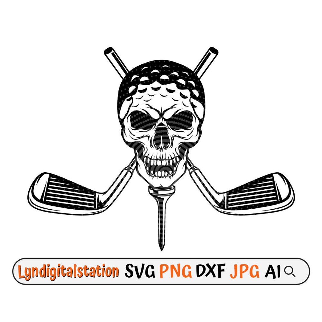 Golf Skull Svg | Ball Skull Clipart | Golf Cut File | Golf Ball Skull ...