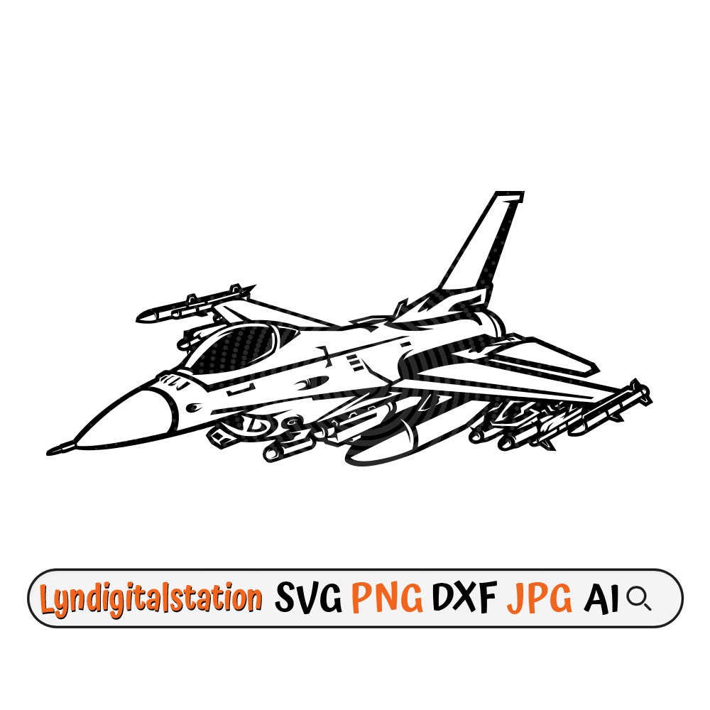 Fighter Jet Svg | Air Force Clipart | Military Aircraft Cut File ...