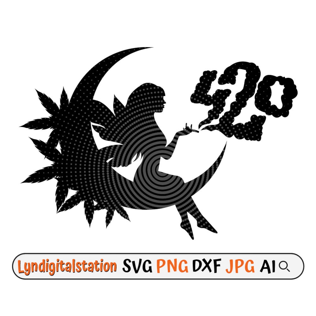 Fairy Smoking Svg Cannabis Smoking Fairy Clipart Stoned Cut File Weed ...