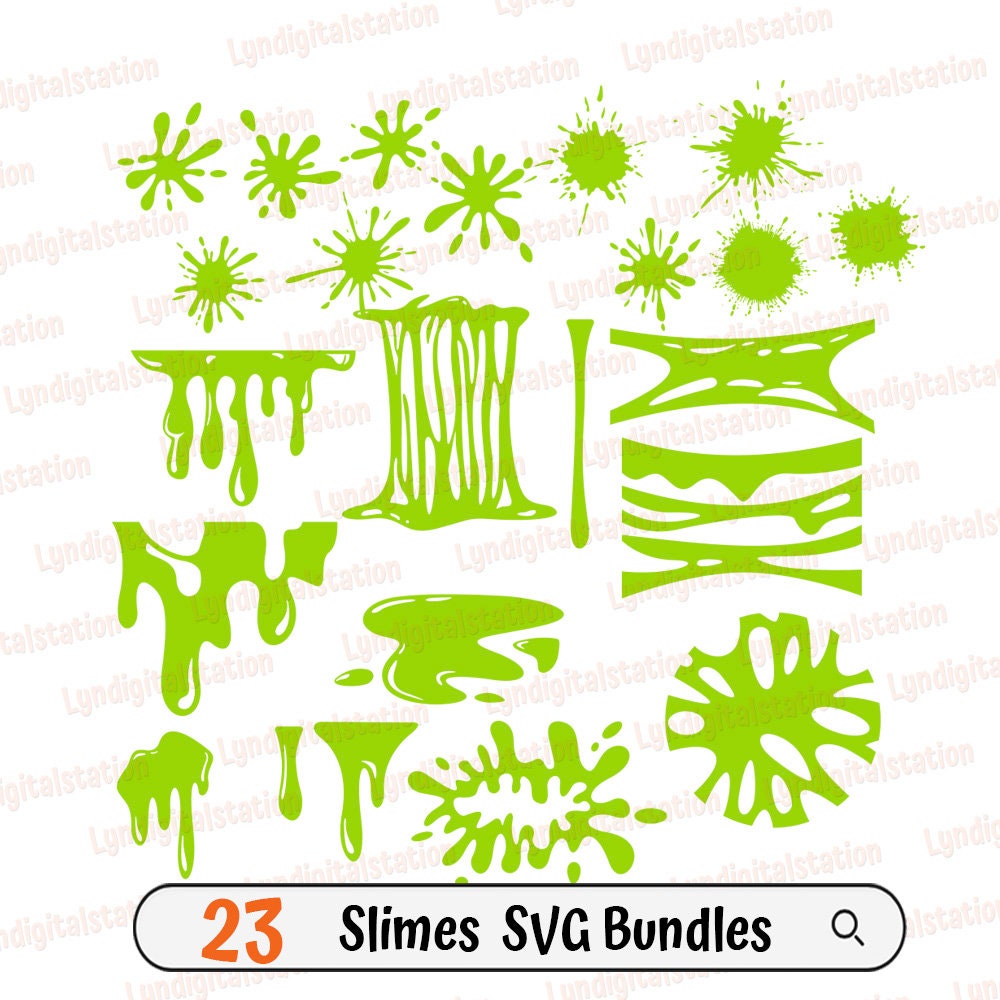 23 Slimes Bundles Svg Slimes Clipart Soft, and Slippery Substance Cut ...