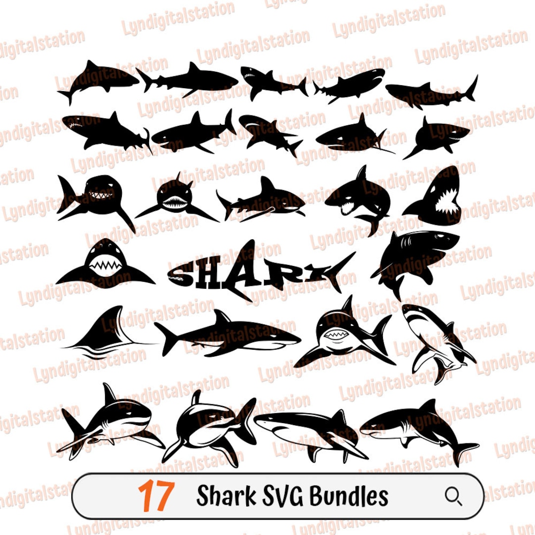 Shark Bundles Svg | Sea Monster Clipart | Killer Sharks Cut File ...