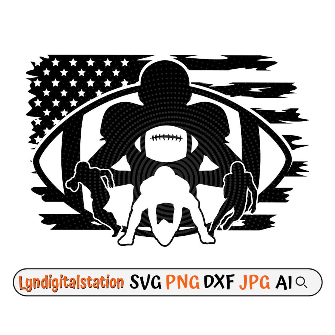 US Football Player Scene Svg | Football Season Clipart | Football Game ...