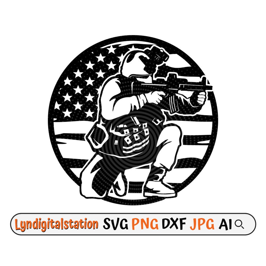US Soldier Svg | Army Clipart | Milatary Marksman Cut File | Sniper ...