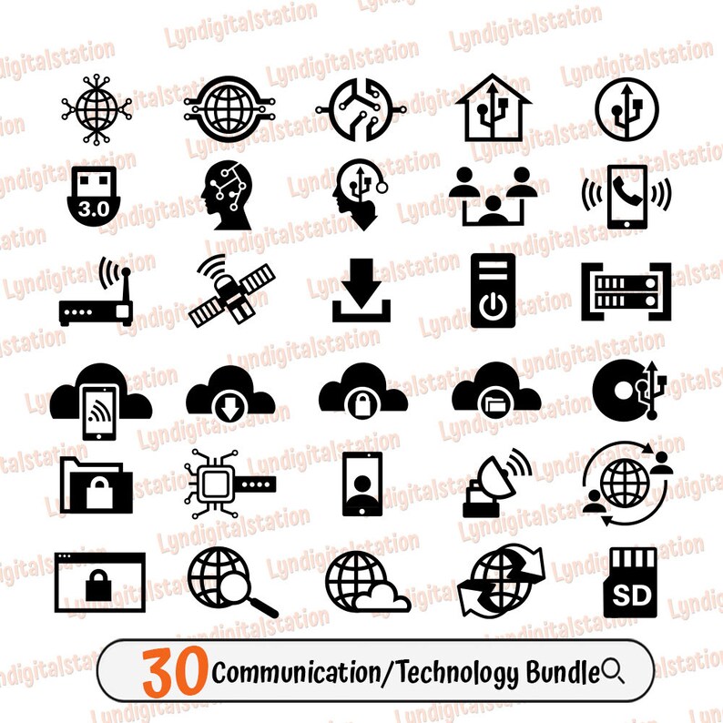 30 Communication/technology Bundles Svg | Mobile Clipart | Computer Cut ...
