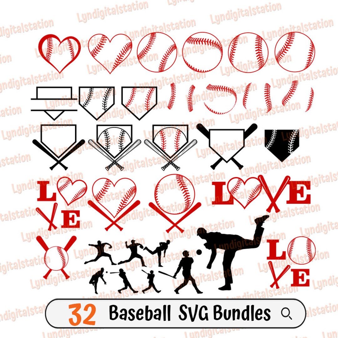 32 Baseball Bundles Svg | Baseball Game Clipart | Home Run Cut File ...