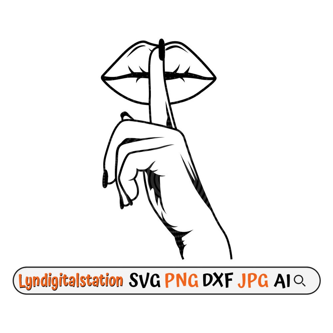 Lip Silence Sign Svg | Whispering Hand Clipart | Woman Making Silence ...