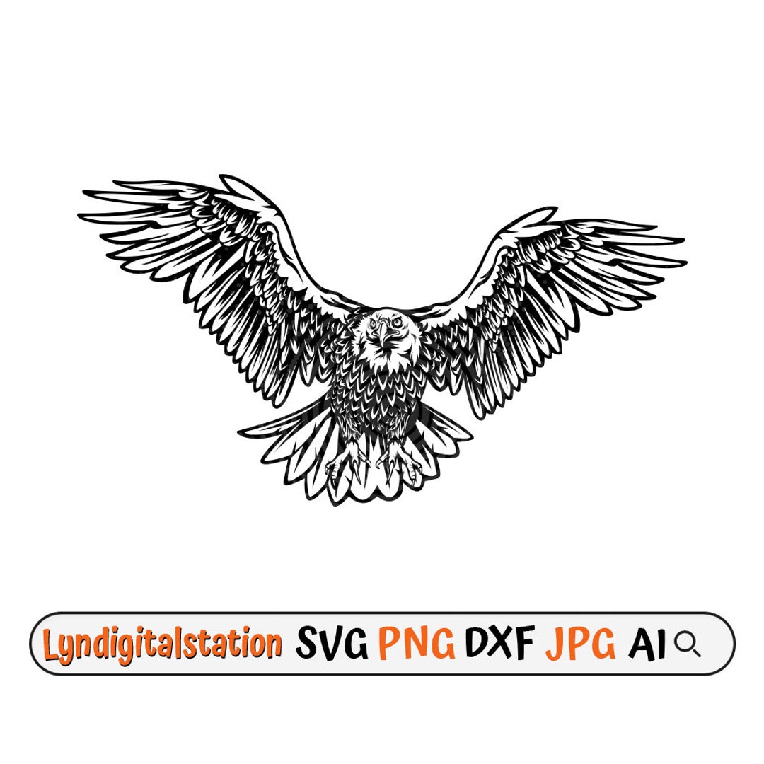 Bald Eagle Svg | Flying Bald Eagle Clipart | American Bald Eagle Cut ...