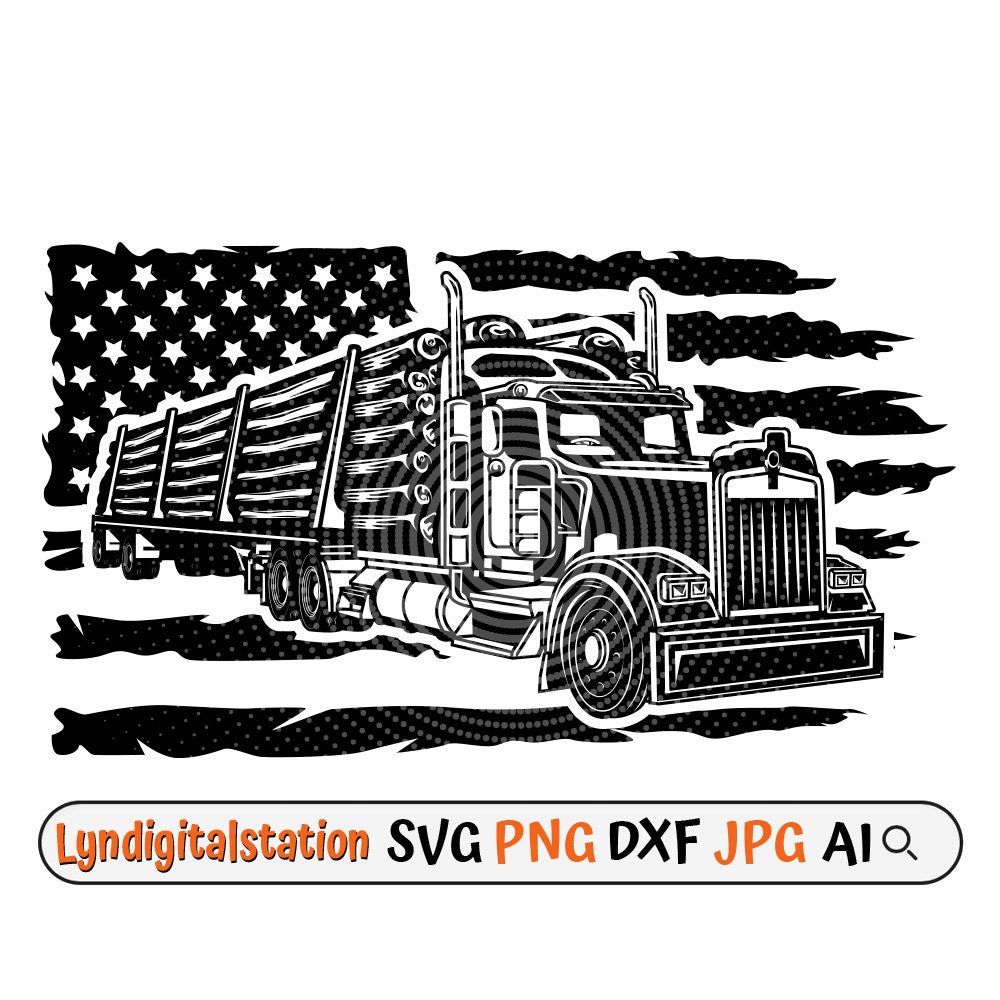 US Logging Truck Svg | Timber Trucks Clipart | Truck Driver Cut File ...