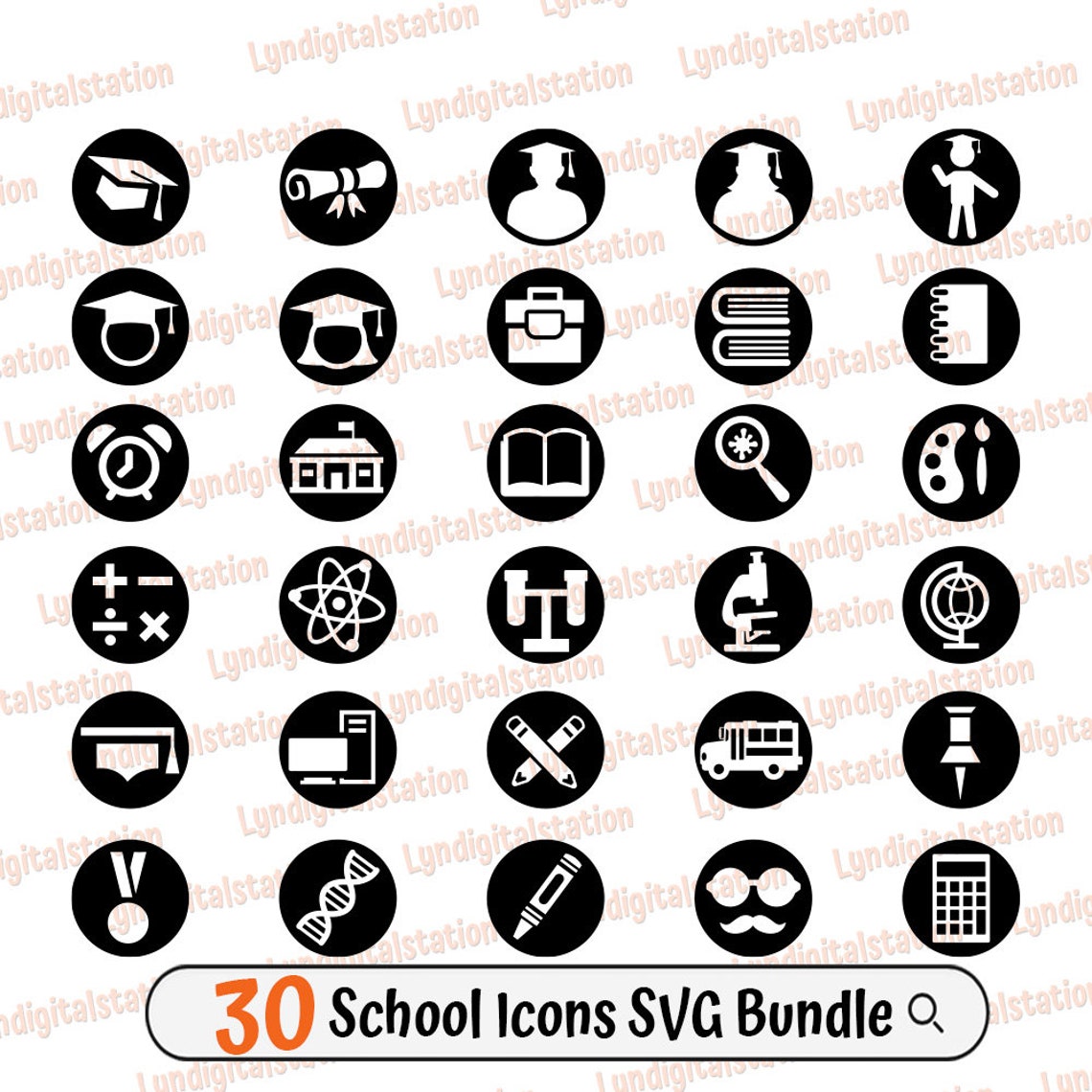 30 School Icons Bundles Svg Graduation Rites Clipart School Bus Cut ...