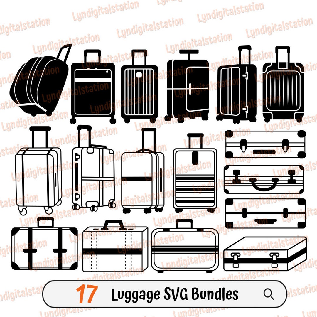 Luggage Bundles Svg | Suitcases Clipart | Tourist Luggage Cut File ...