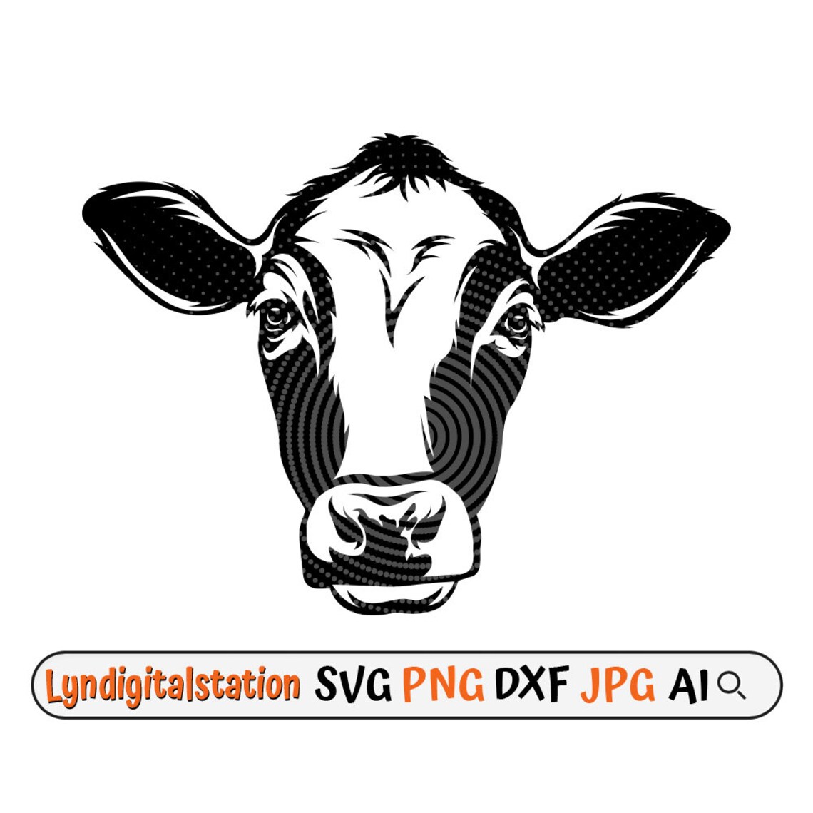 Cow Head Svg Calf Clipart Domestic Animal Cut File Cattle Head Stencil ...