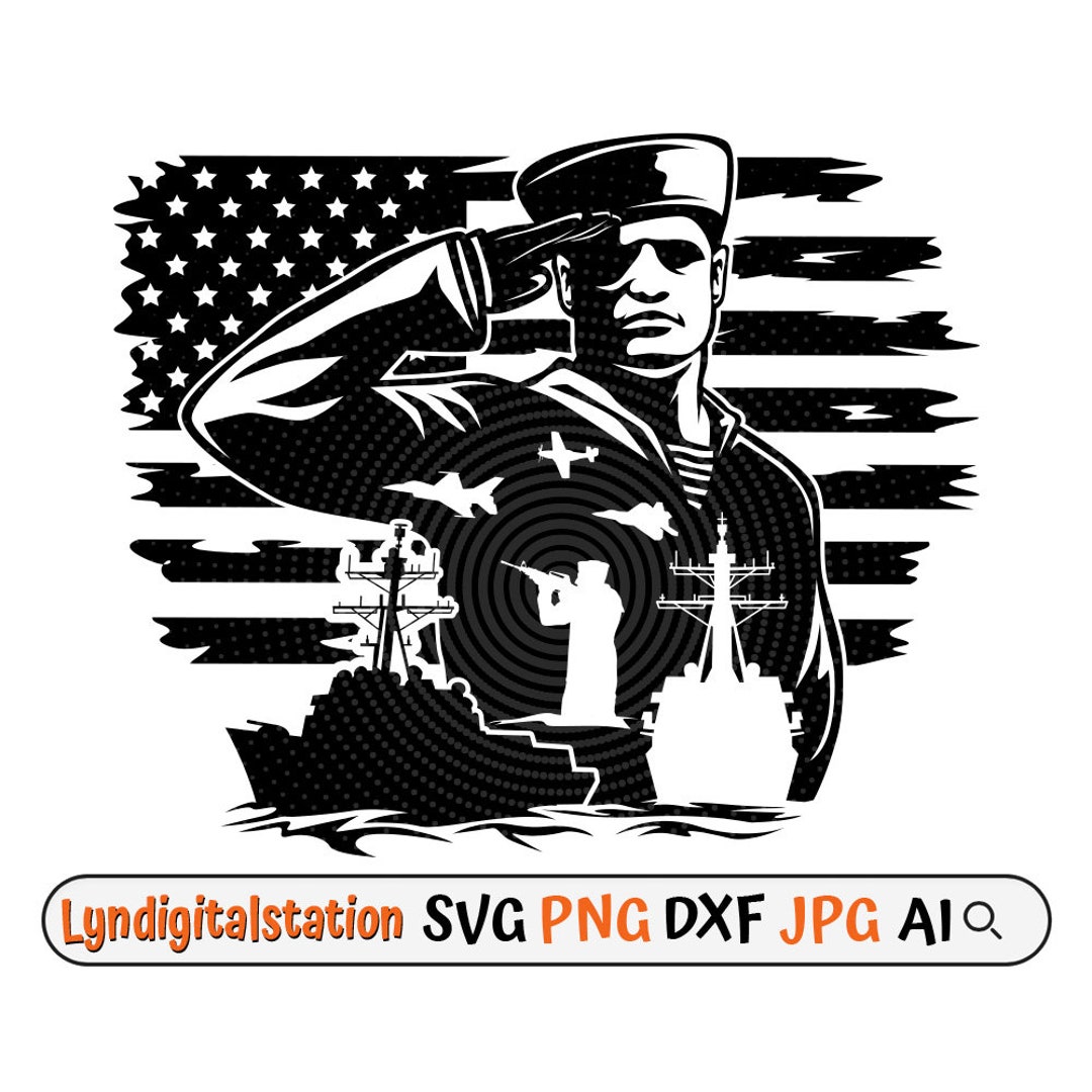 US Navy Svg | Naval Force Clipart | American Soldier Cut File | Sailor ...