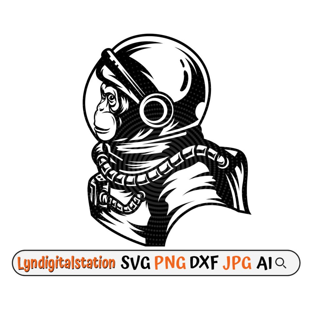 Astronaut Monkey Svg | Space Monkey Clipart | Astronaut Cut File ...