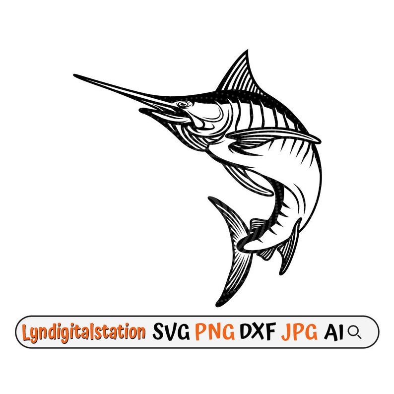 Marlin Fish Svg Blue Marlin Clipart Fishing Cut File - Etsy