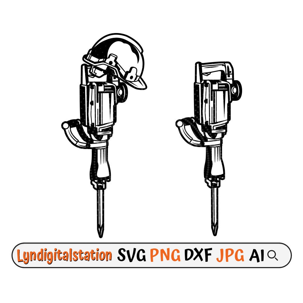 Jack Hammer Svg | Construction Tools Clipart | Demolition Team Cut File ...