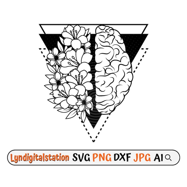 Brain Floral Svg Flower Brain Clipart Human Anatomy Cut File Blossom ...