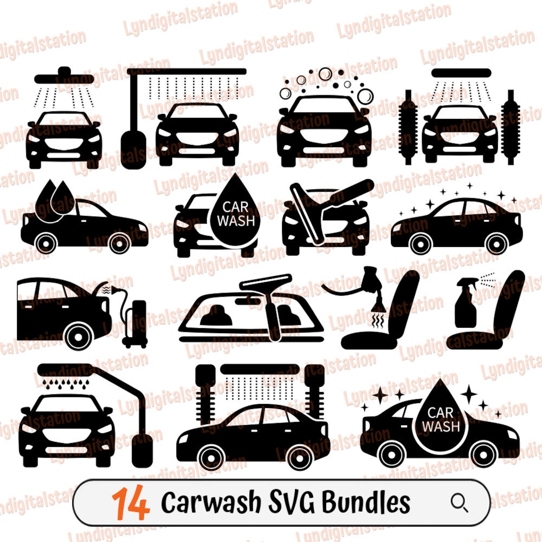 Car Wash Bundles Svg | Car Washing Services Clipart | Car Cleaner Cut ...