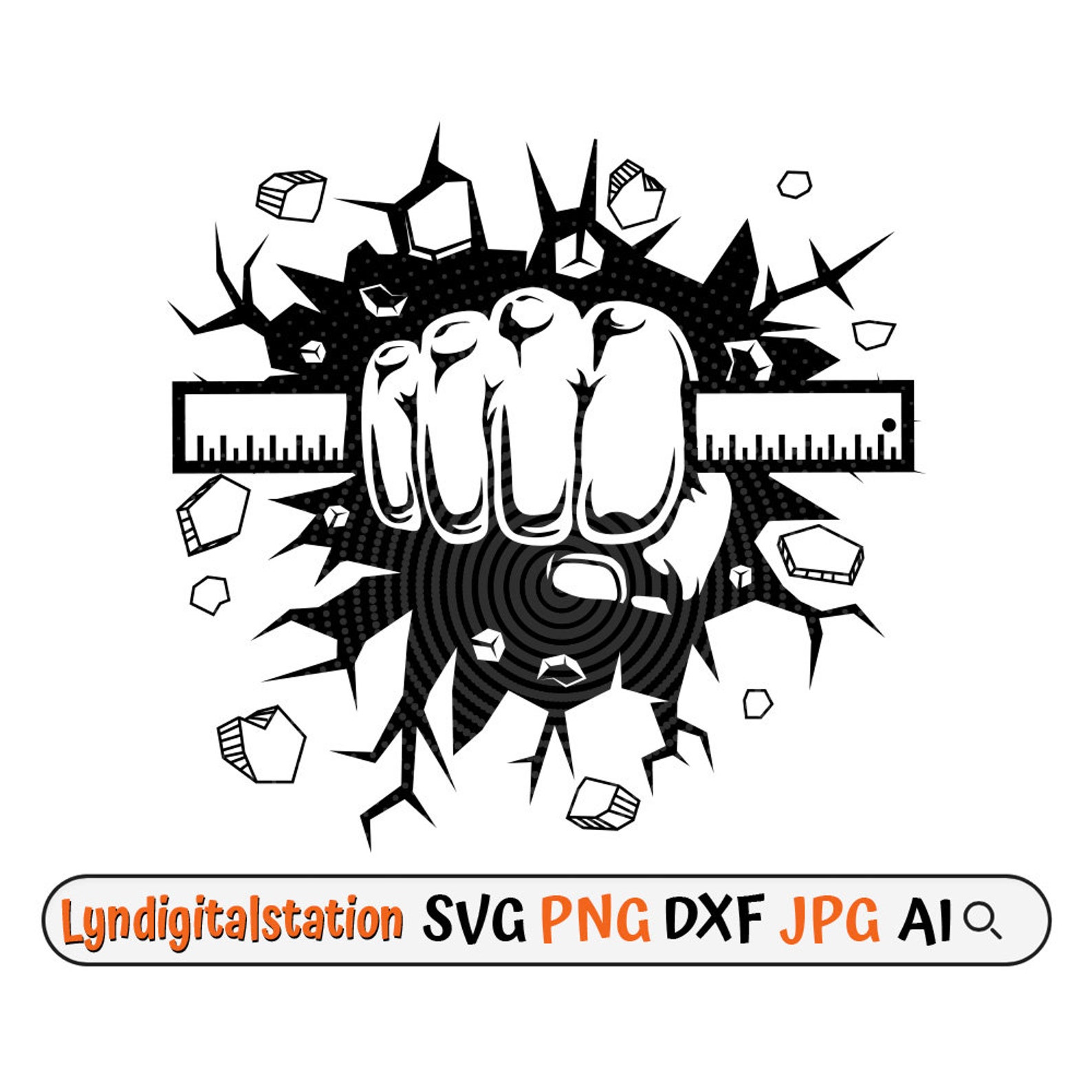 Fist Ruler Svg | Mathematical Tool Clipart | Smashing Wall Cut File ...