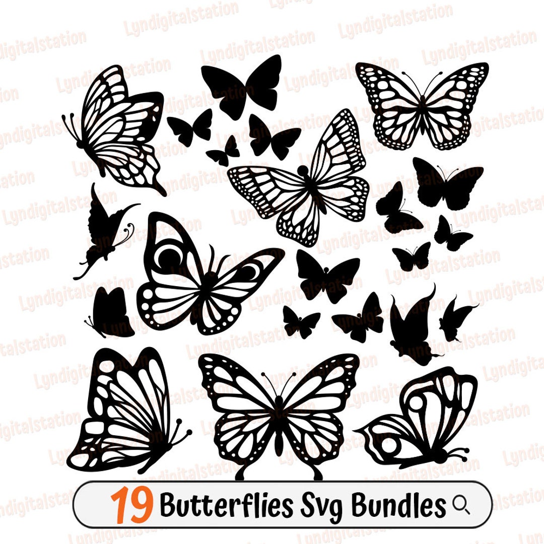 19 Butterflies Bundles Svg | Butterflies Clipart | Insect Cut File ...