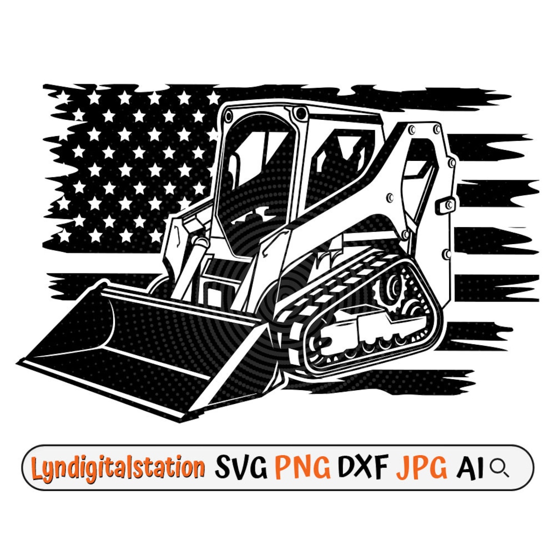 US Track Skid Steer Svg | Track Loaders Clipart | Construction Vehicle ...