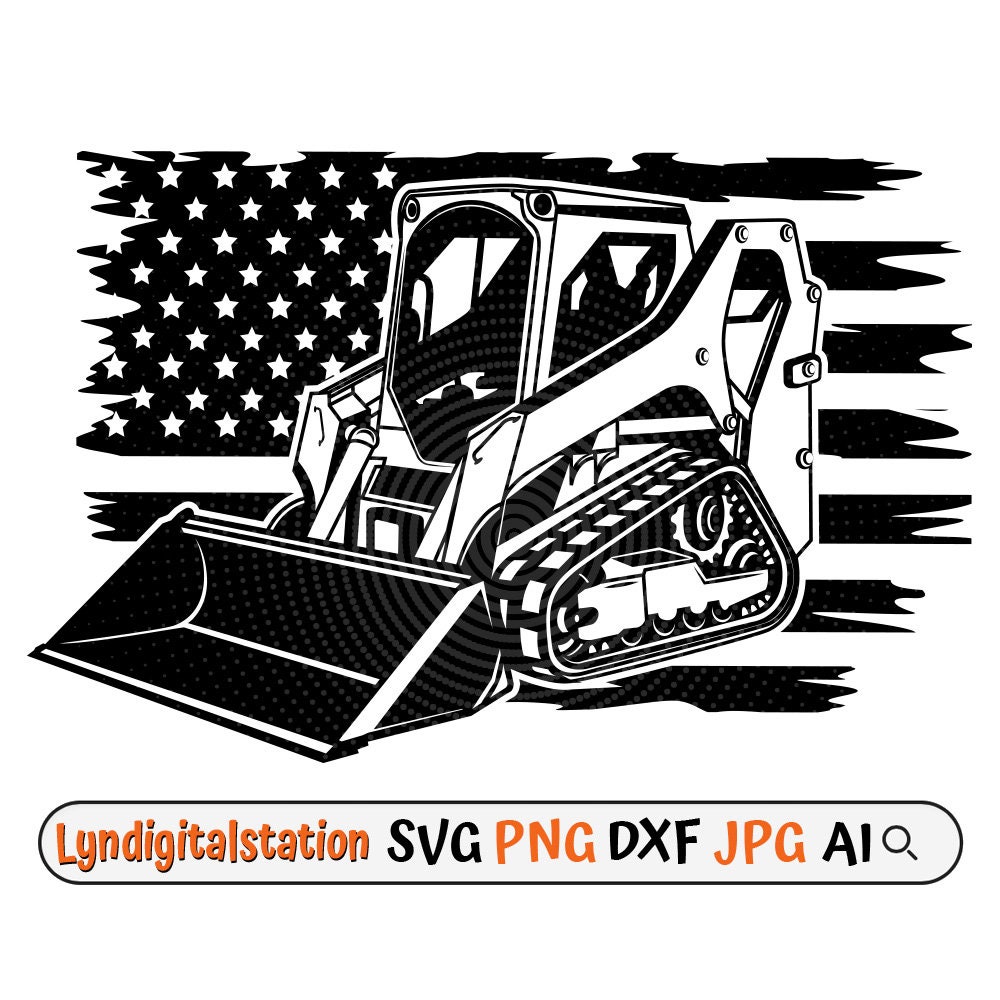 US Track Skid Steer Svg | Track Loaders Clipart | Construction Vehicle ...