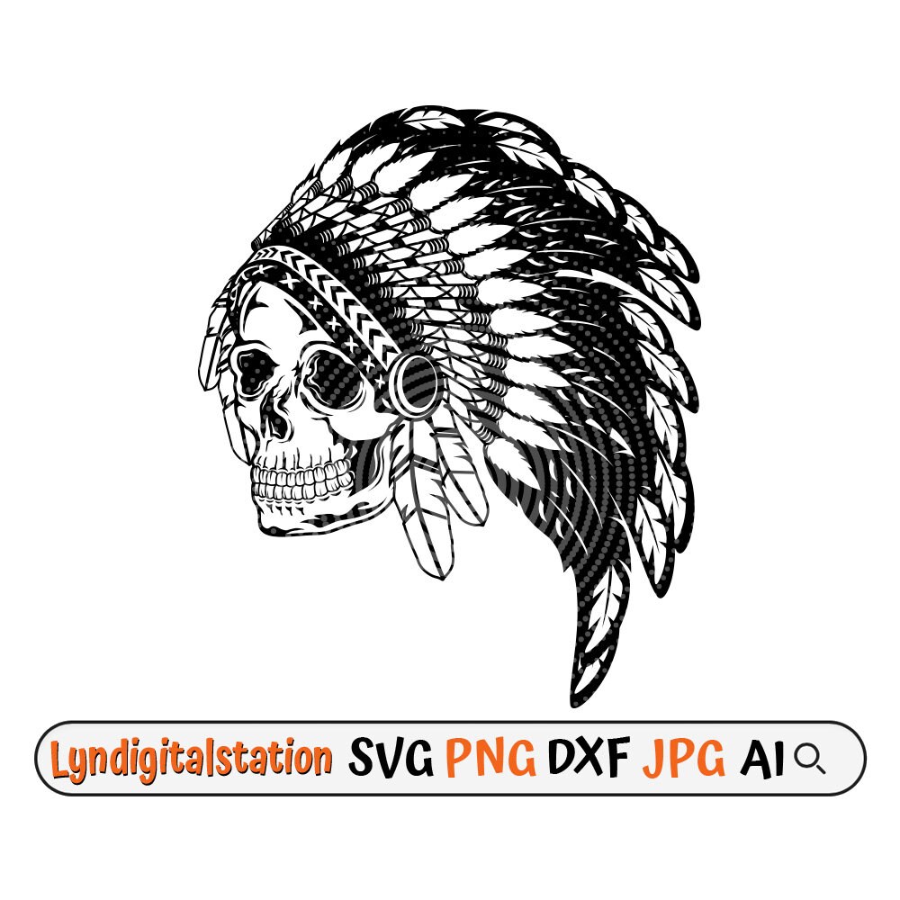 Native Indian Skull Svg Native American Skull Clipart - Etsy